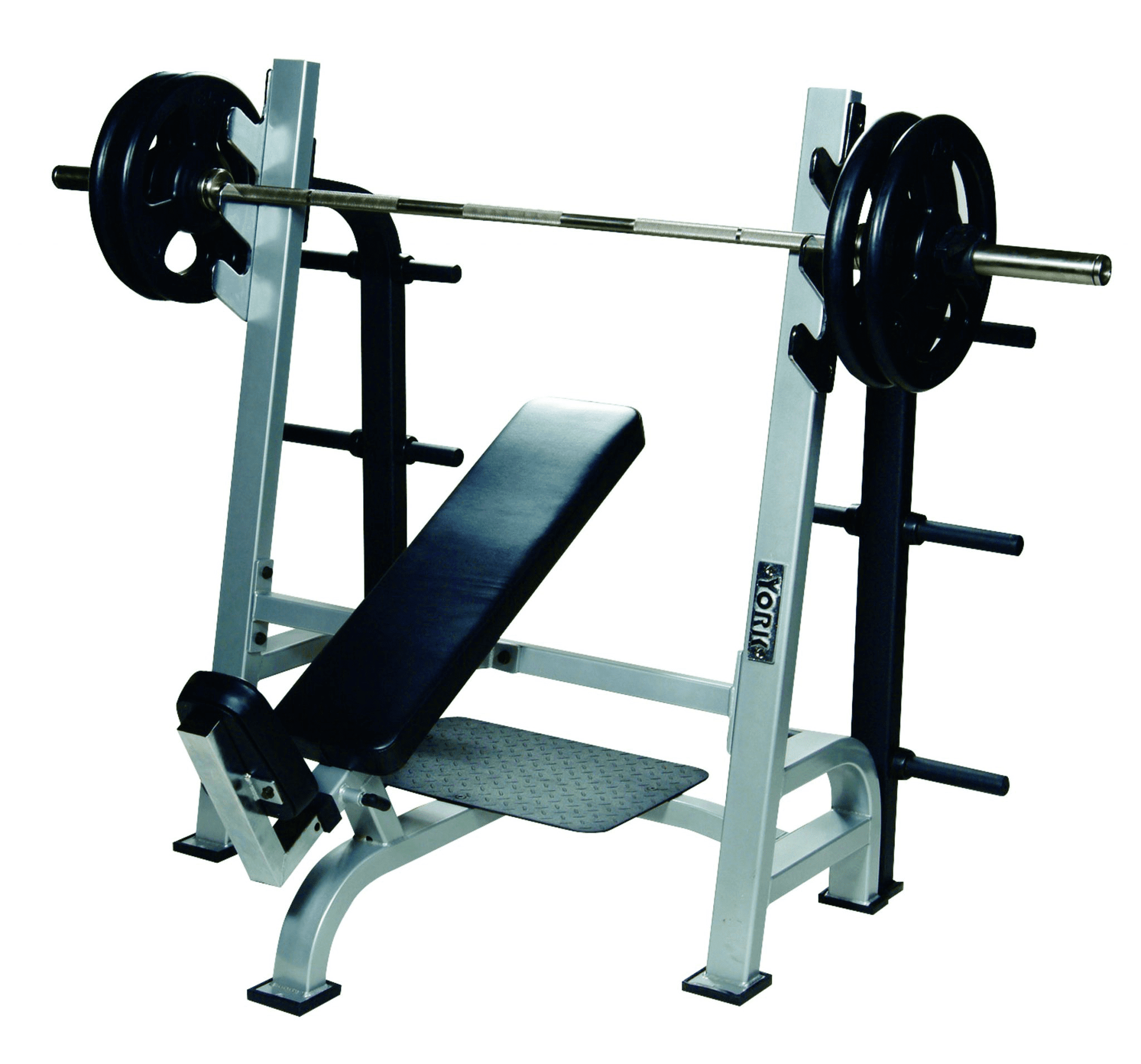 STS Olympic Incline Bench Press With Racks, Silver - Walmart.com