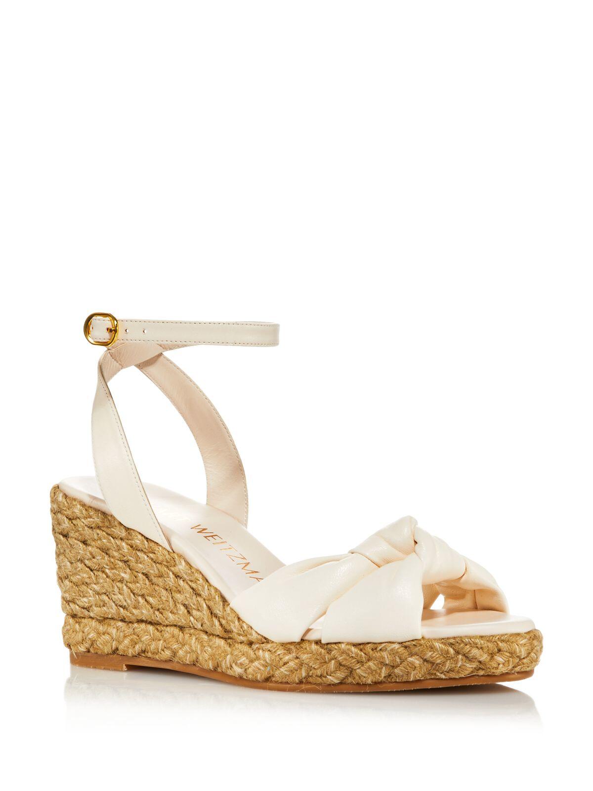 STUART WEITZMAN Womens Beige Knotted Straps Ankle Strap Padded Playa ...
