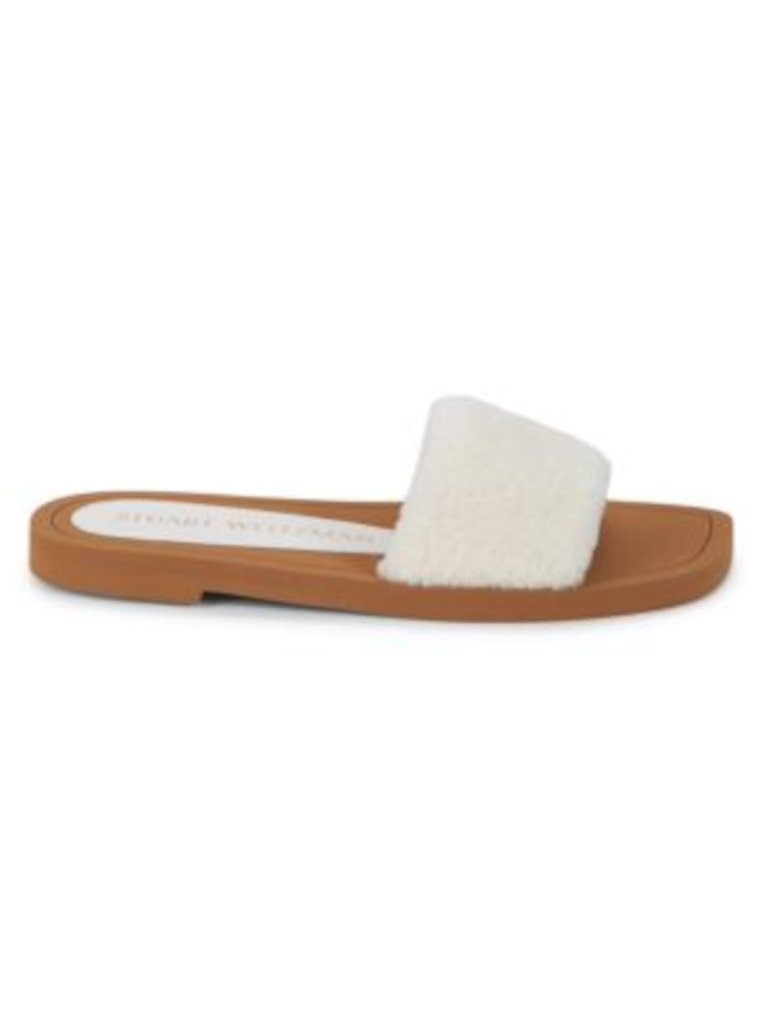 STUART WEITZMAN Womens White Natural Sheep Shearling Cammy Square Toe ...