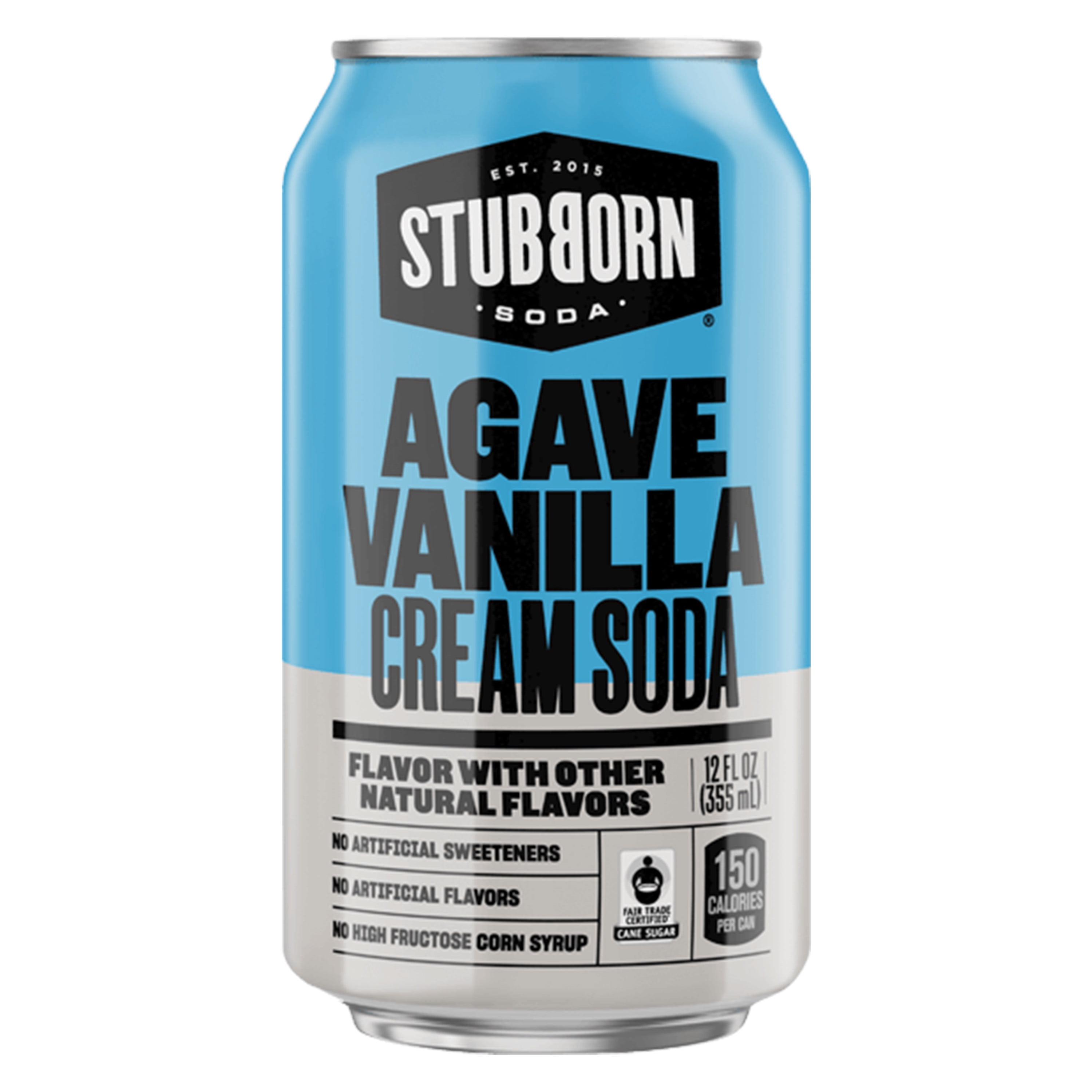 STUBBORN SODA Agave Vanilla Cream Soda, No Artificial Sweeteners, 12 ...