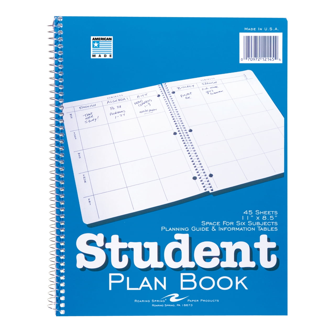 STUDENT PLAN BOOK 11"x8.5" WEEKLY FORMAT - Walmart.com