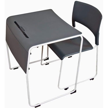 KFI Stacking School Chair, Writing Tablet, Burgundy Finish, Right ...