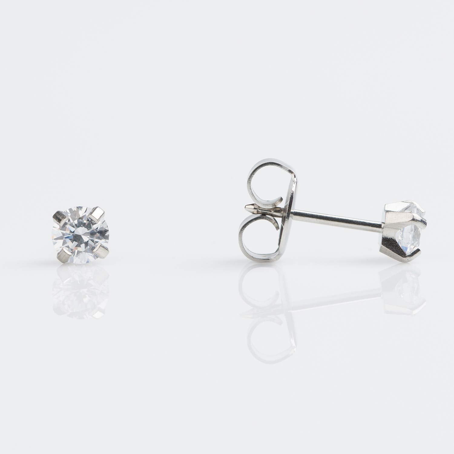 STUDEX Sensitive Cubic Zirconia Stud Earrings 4mm | Surgical Stainless ...