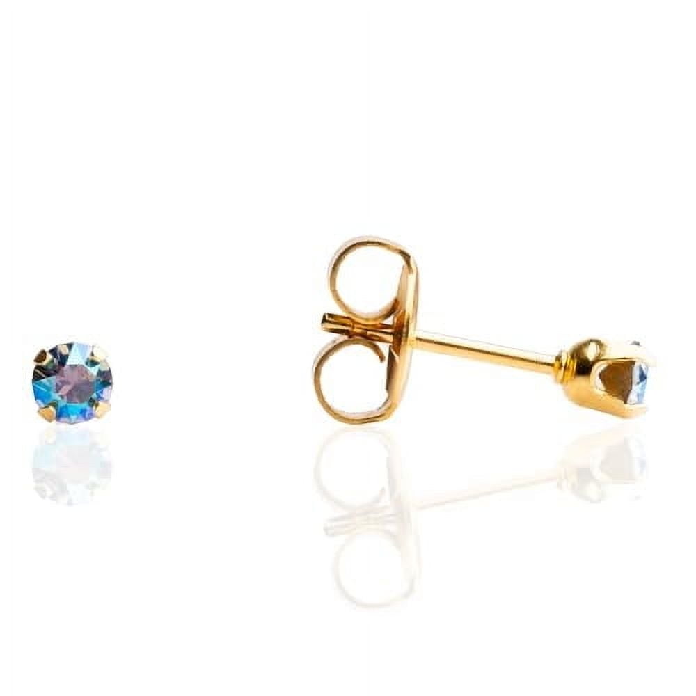 STUDEX Sensitive Light Sapphire Crystal Shimmers Stud Earrings 3mm ...