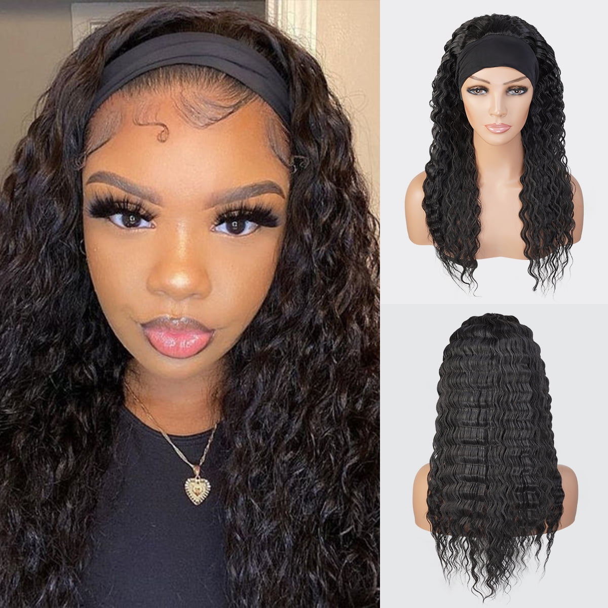 STUDIOCUT BY PROS Headband Wig Crimp Curl Quick Wrap Headband Wig 20 ...