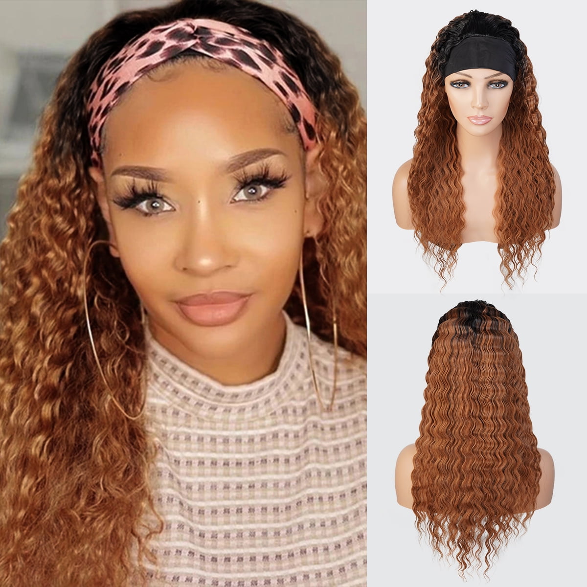 STUDIOCUT BY PROS Headband Wig Crimp Curl Quick Wrap Headband Wig 20 ...