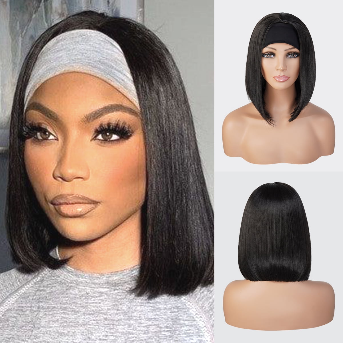 STUDIOCUT BY PROS Headband Wig Straight Quick Wrap Headband Wig 12 inch ...