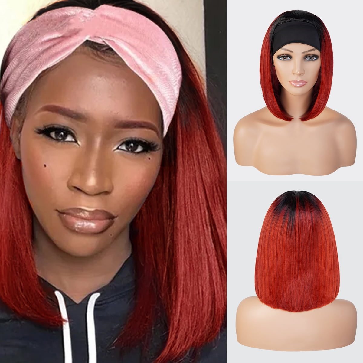 STUDIOCUT BY PROS Headband Wig Straight Quick Wrap Headband Wig 12 inch ...