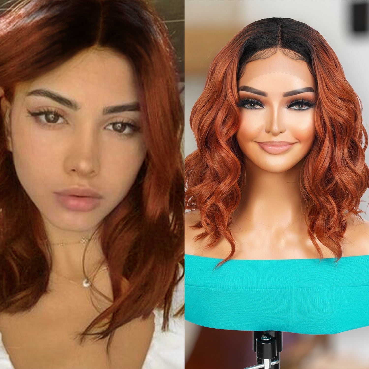 STUDIOCUT BY PROS Loose Deep Wave Bob Wigs 12 Inch Middle Center Part ...