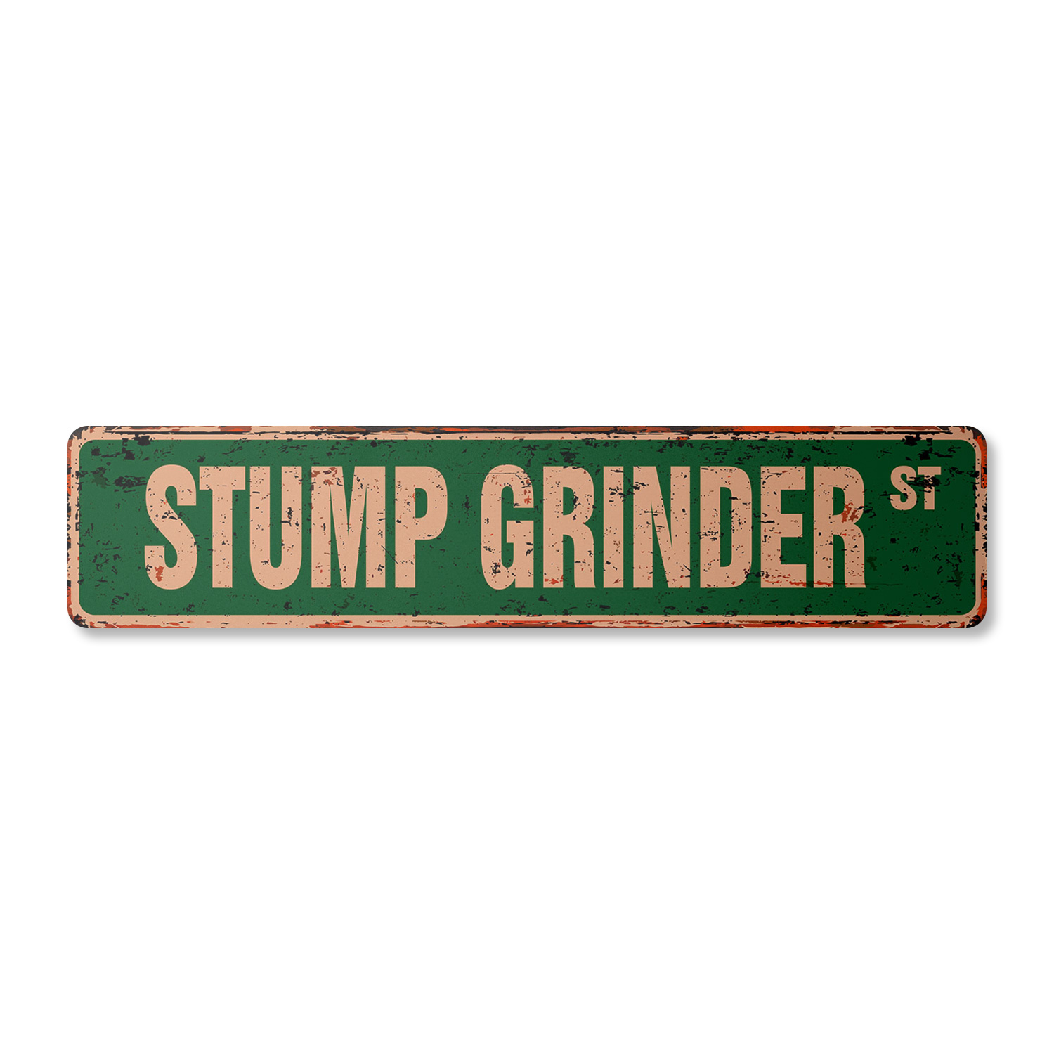 STUMP GRINDER Vintage Aluminum Street Sign grinding cutter Metal Sign ...