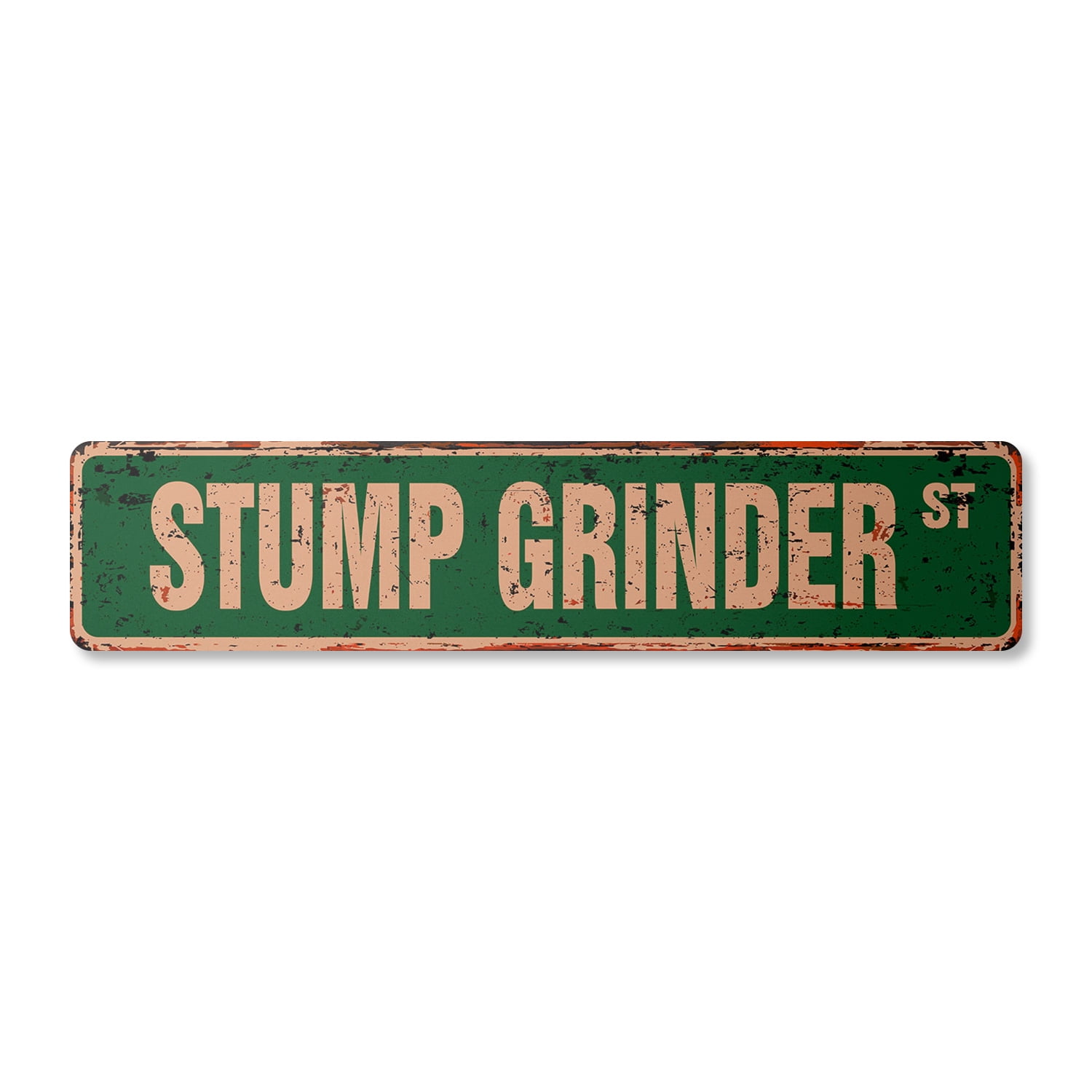 STUMP GRINDER Vintage Plastic Street Sign grinding cutter signs ...