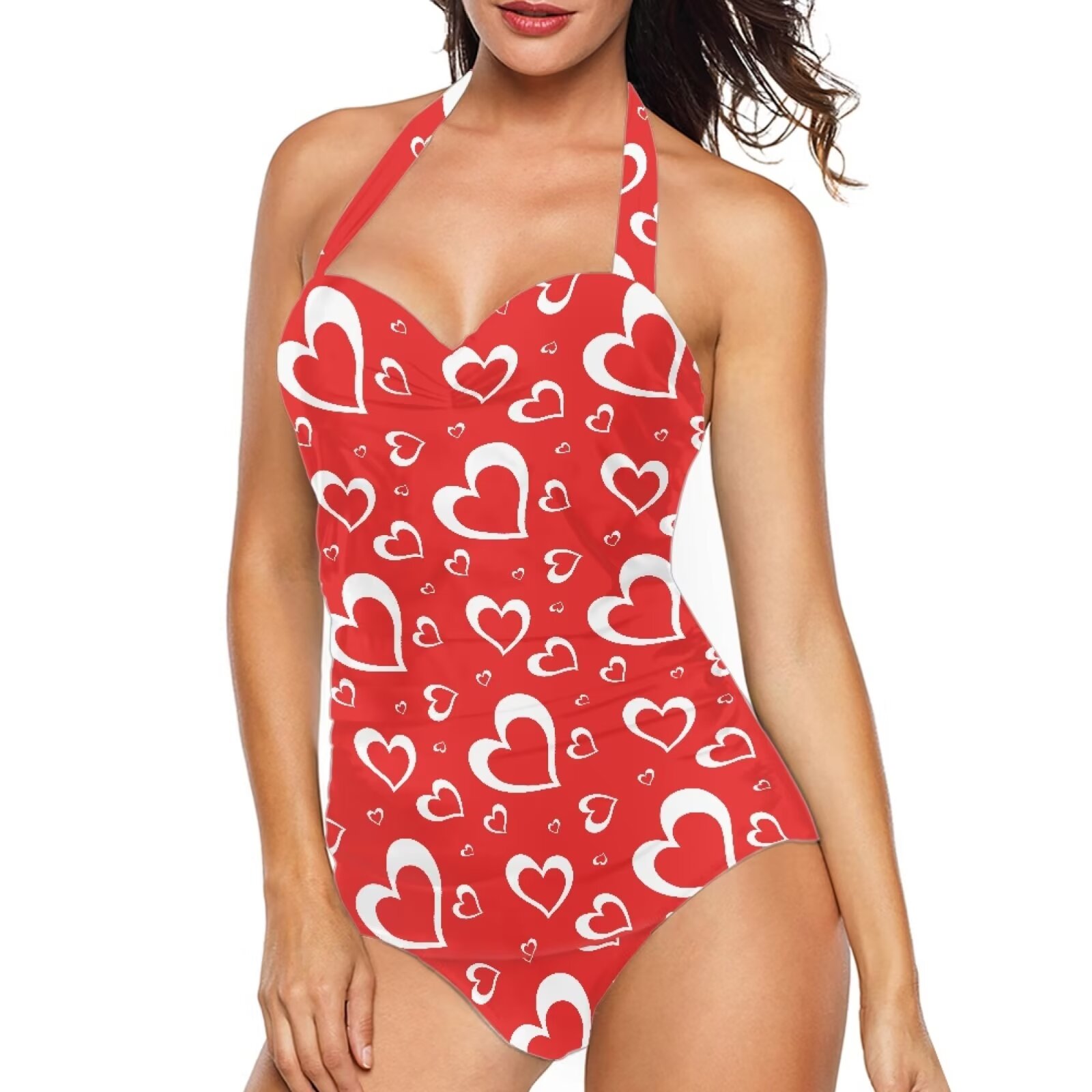 Stuoarte Comfortable Bikinis For Women V Neck Halter One Piece Swimsuit
