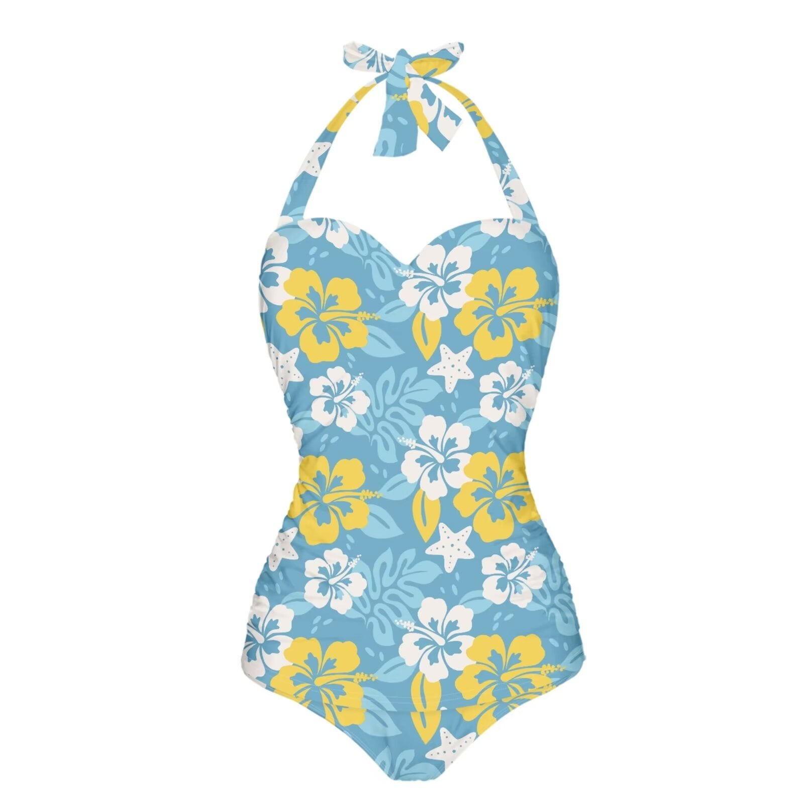 Stuoarte Lotus One Piece Bikinis Plus Size Scoop Neck Swimsuit 2xl