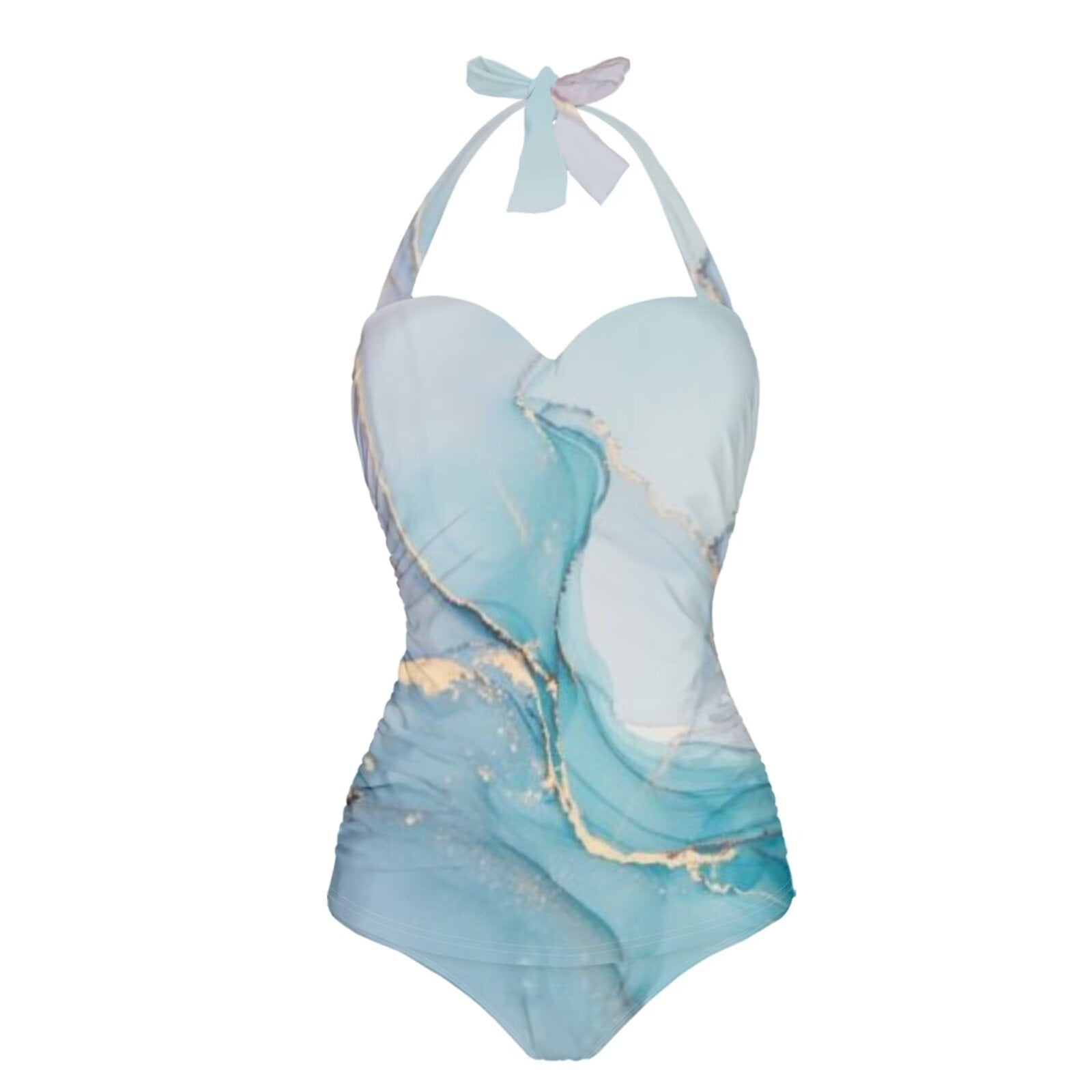 Stuoarte Marble Print Tankini Swimsuits For Women Scoop Neck One Piece