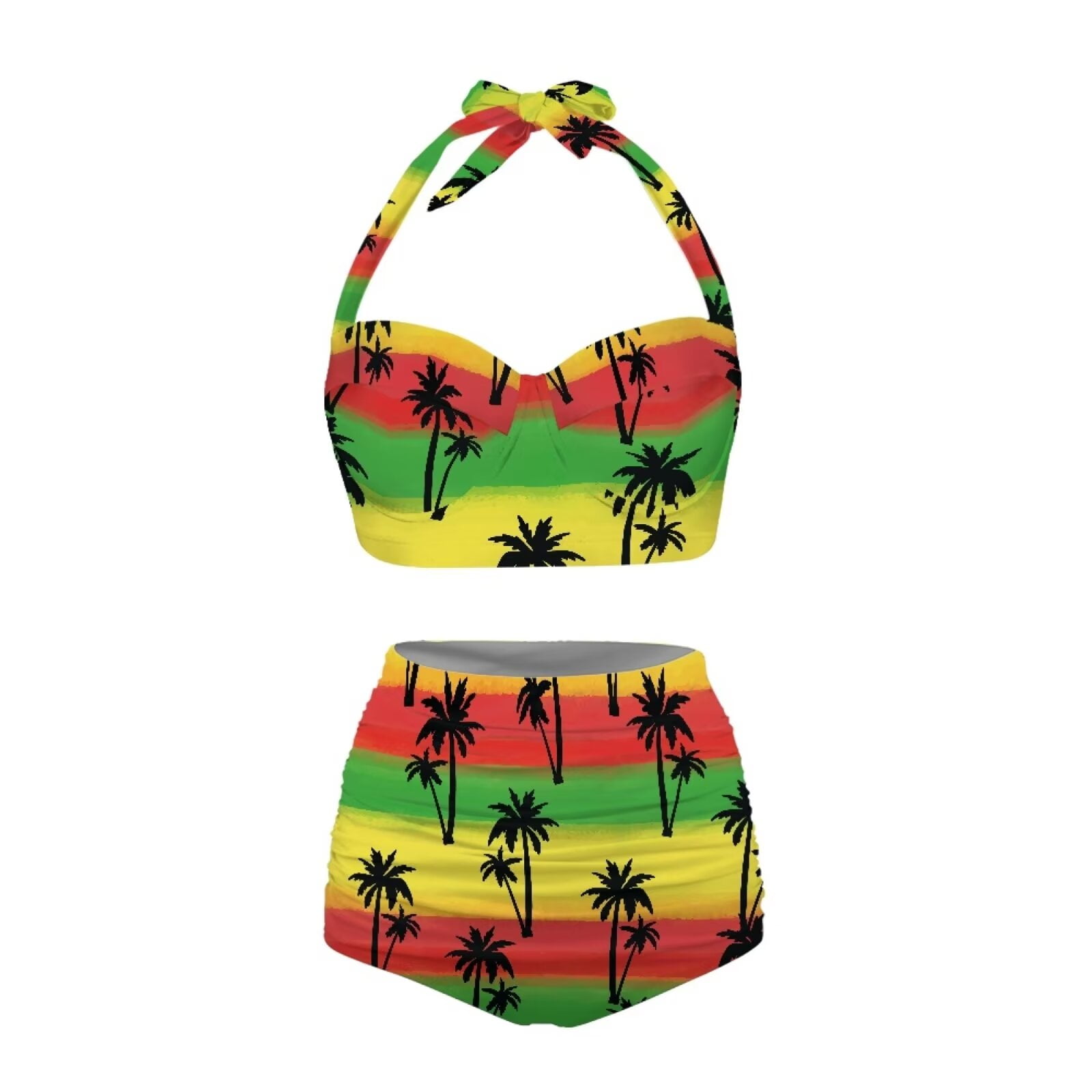 Stuoarte Women Bikinis Two Piece Set Cheeky Halter Tie Back Swimsuit