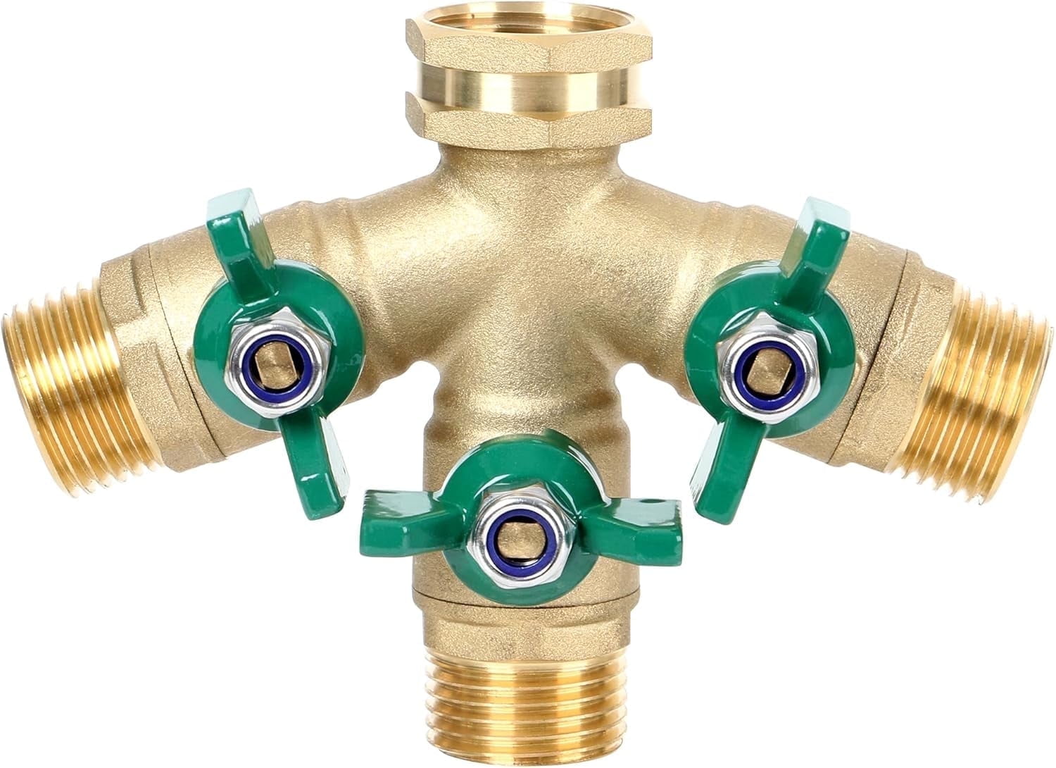 STYDDI Full Flow 3-Way Garden Hose Splitter, Solid Brass High Flow 3 ...