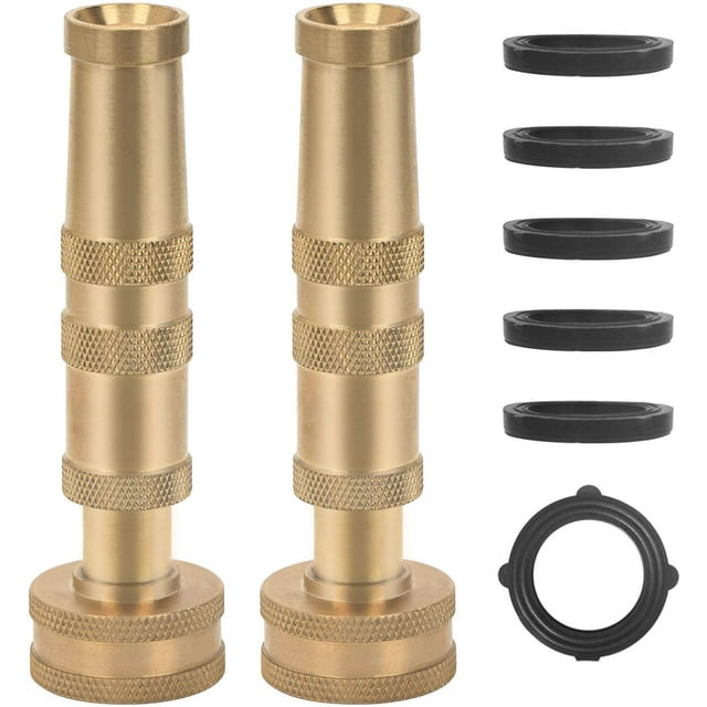 STYDDI Adjustable Twist Brass Hose Nozzle, 4" Heavy Duty Solid Brass ...