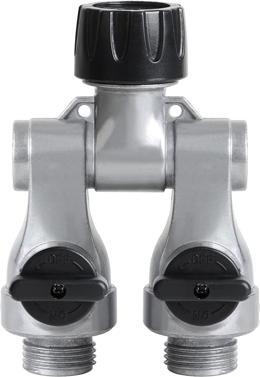 STYDDI Full Flow 2-Way Garden Hose Splitter Metal High Flow Ball Valve ...