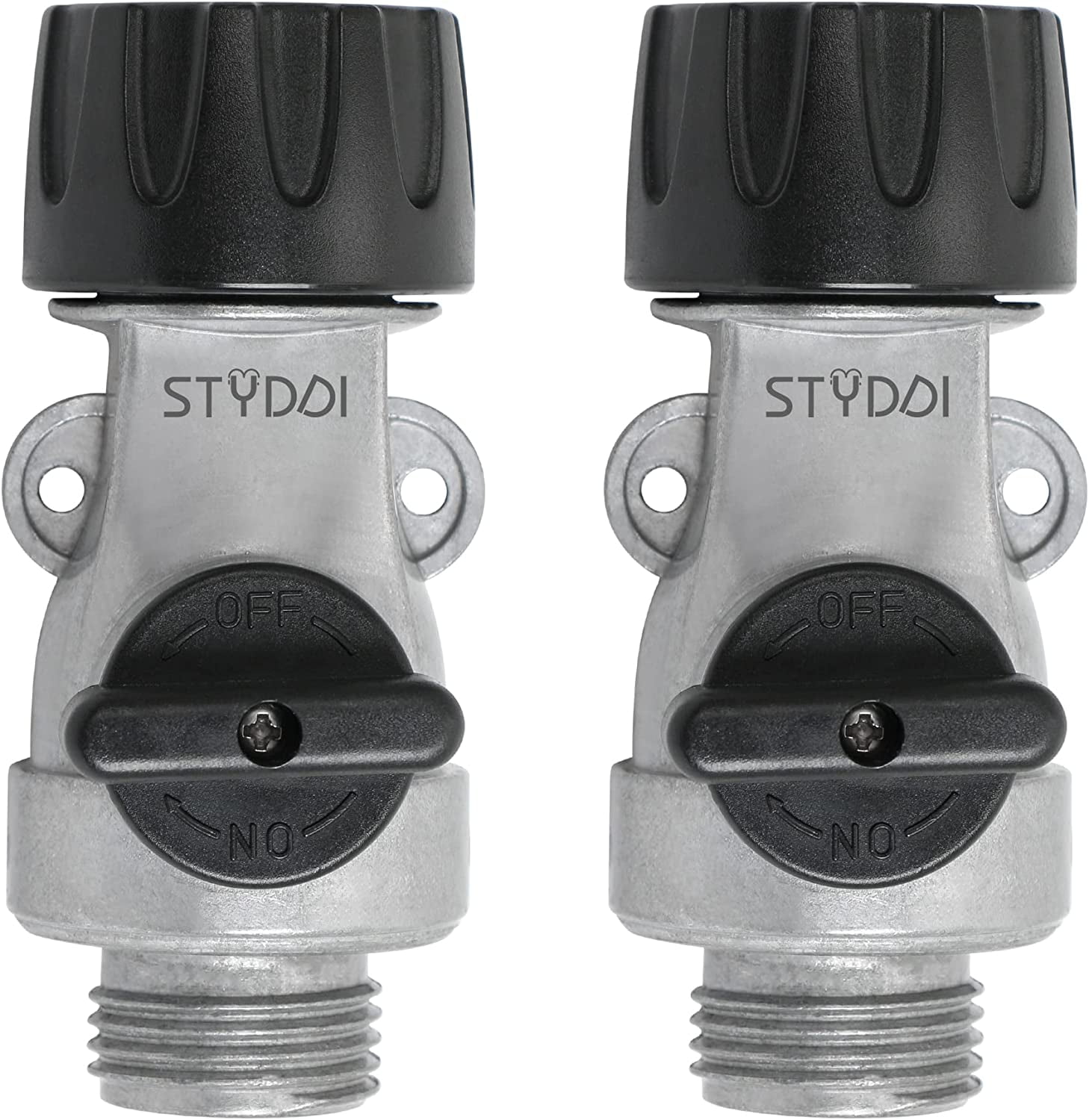 STYDDI Full Flow Garden Hose Shut Off Valve, Metal High Flow Water Hose ...