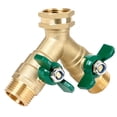 "STYDDI Full Flow Brass Garden Hose Splitter with Big Ball Valve and ...