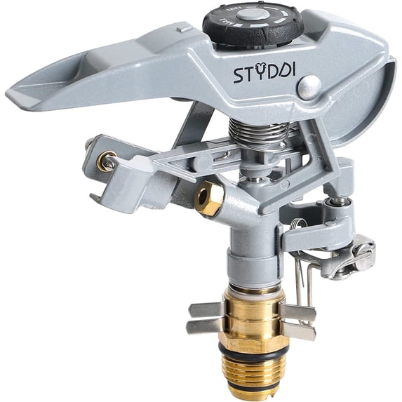 "STYDDI 1/2"" Metal Impact Sprinkler Head, Adjustable 20°-360° Pattern ...