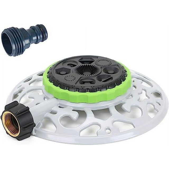 STYDDI 8-Pattern Turret Garden Sprinkler, Heavy-Duty Metal Base, Large ...