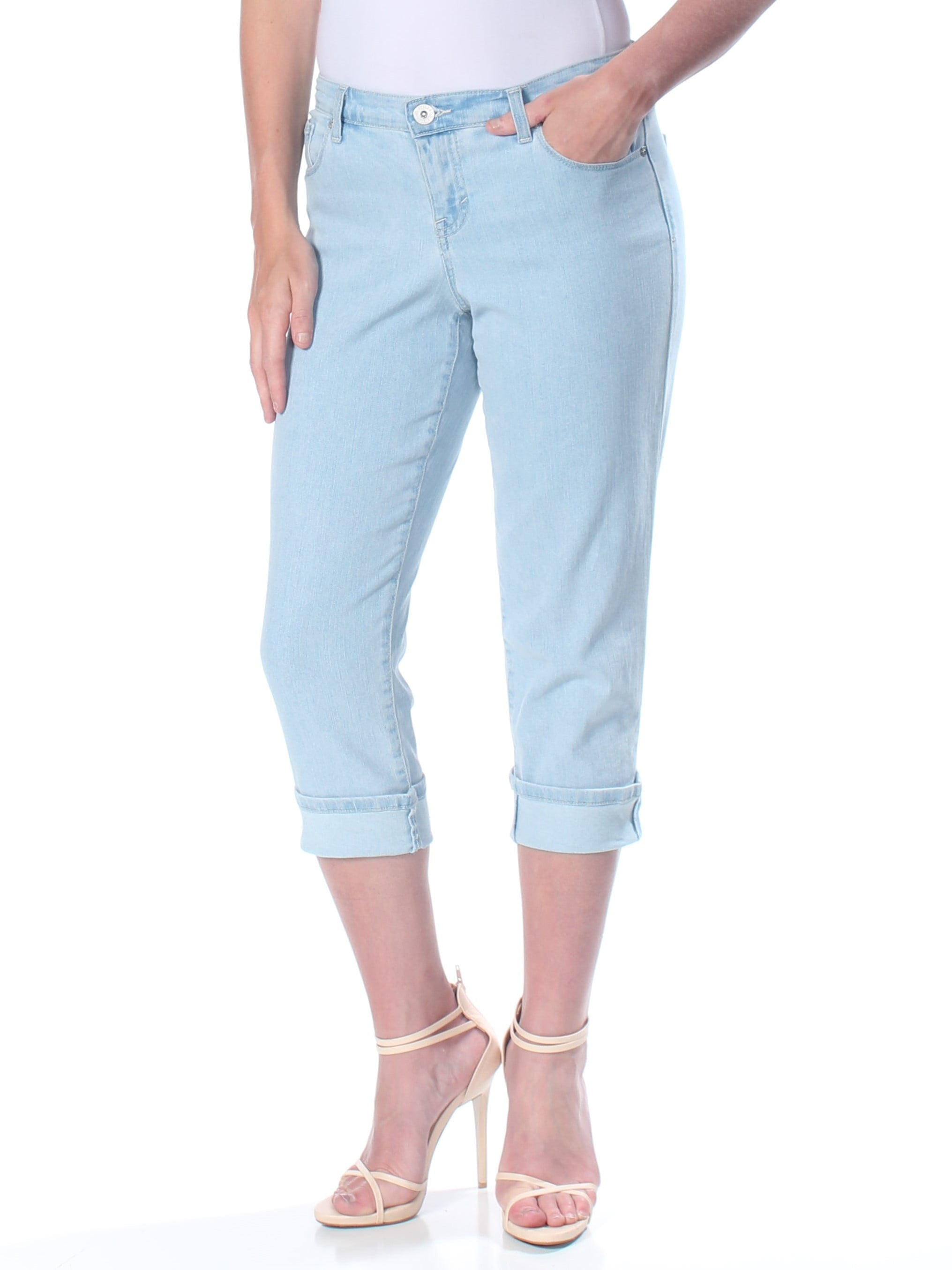STYLE & COMPANY $24 Womens Light Blue Curvy Cuffed Capri Jeans 6P ...