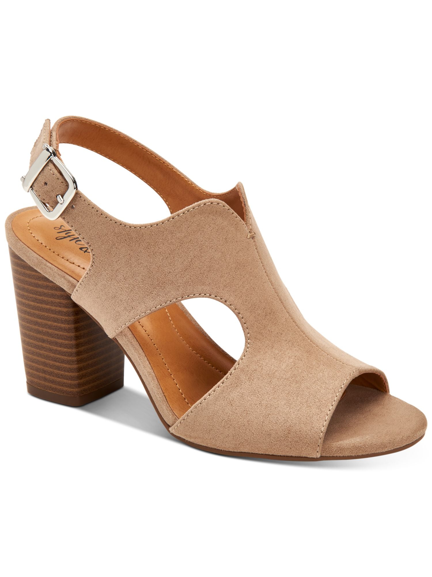 STYLE & COMPANY Womens Beige V-Notch Side Cutouts Padded Marnee Almond ...