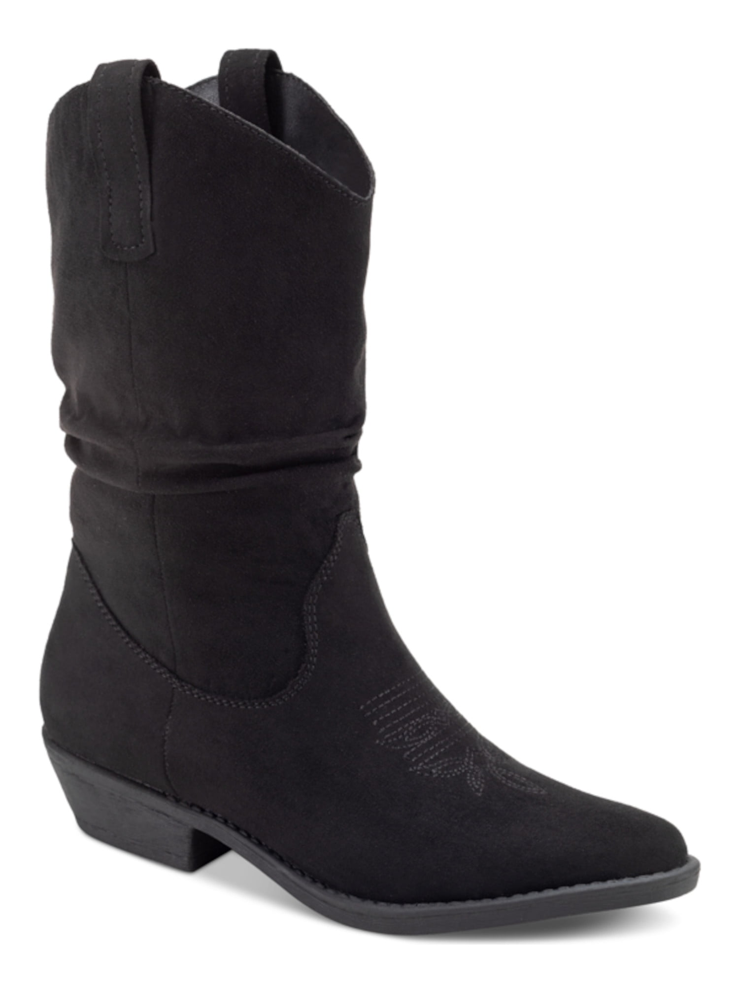 STYLE & COMPANY Womens Black Dannaa Almond Toe Block Heel Western Boot ...