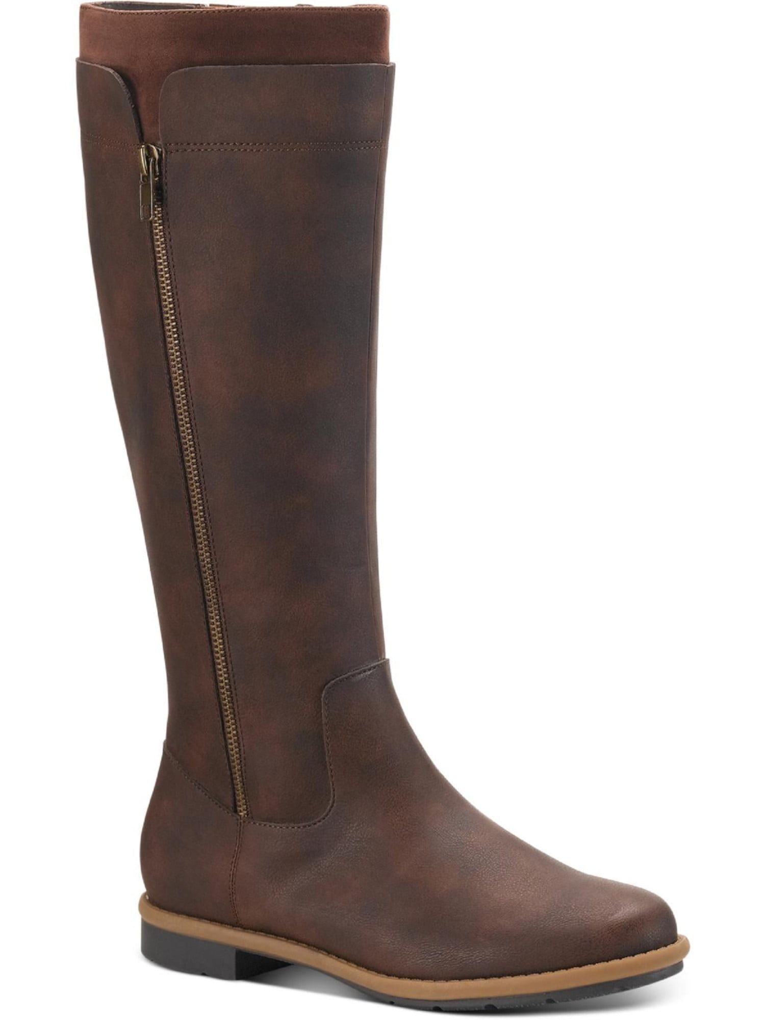 STYLE & COMPANY Womens 9 M Brown Riding Boot with Cushioned Zipper ...