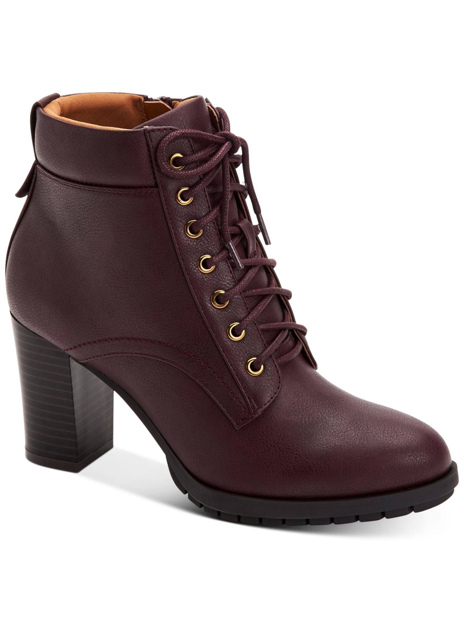 STYLE & COMPANY Womens Brown Lucillee Almond Toe Lace-Up Heeled Boots 5 ...