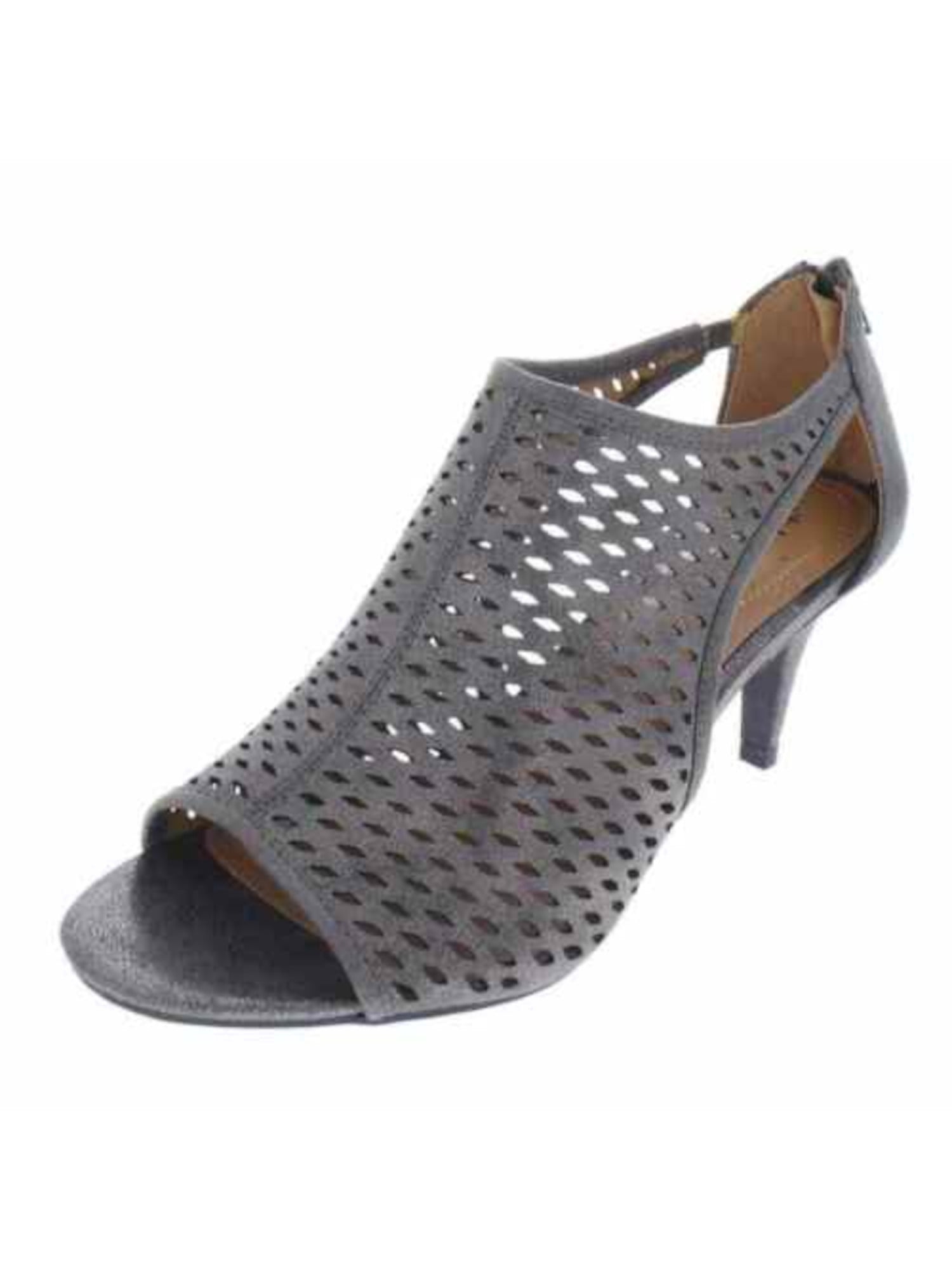 STYLE & COMPANY Womens Gray Side Cutouts Perforated Padded Haddiee ...
