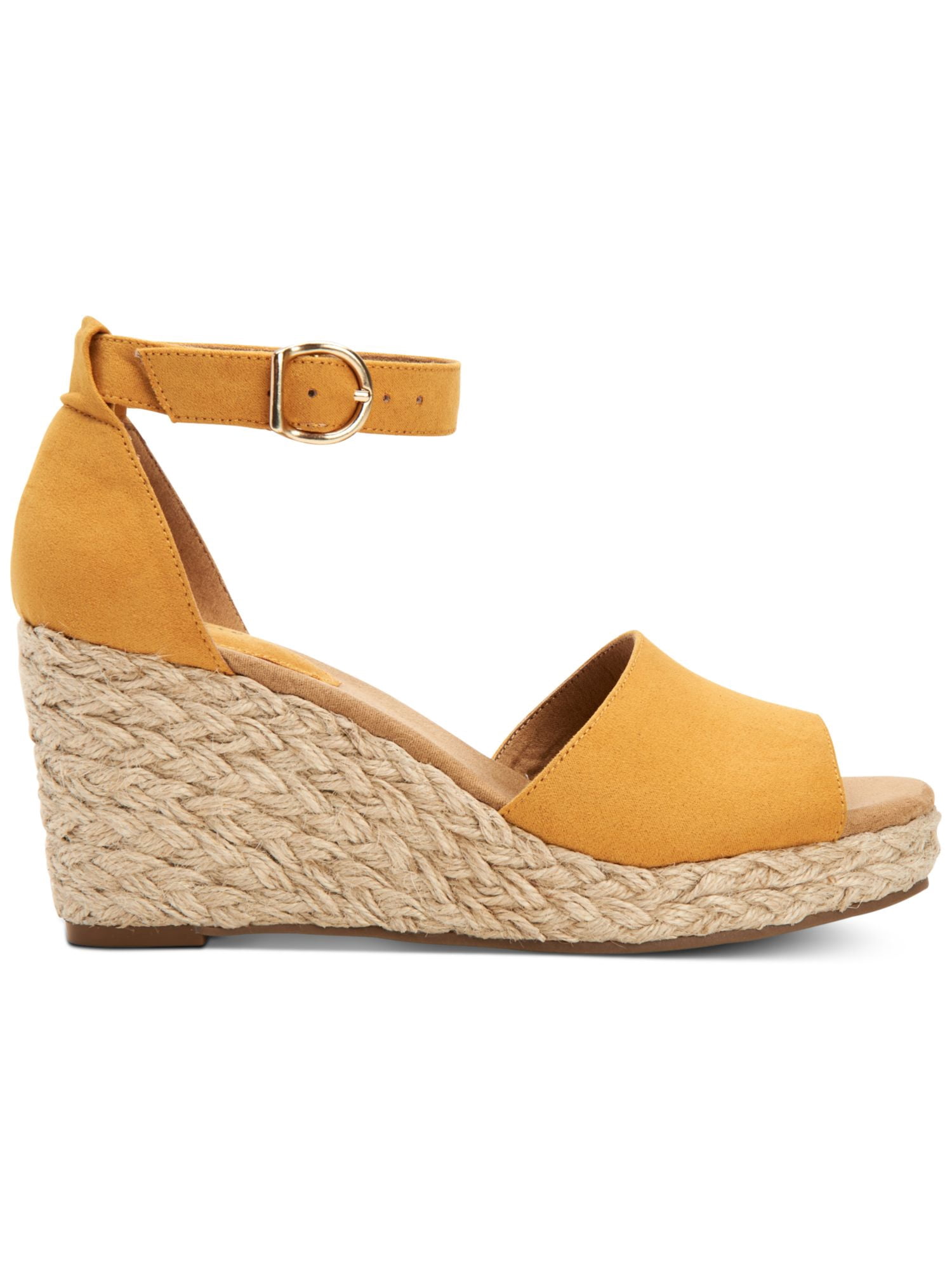 STYLE & COMPANY Womens Yellow Mc 1" Platform Braided Jute Ankle Strap ...