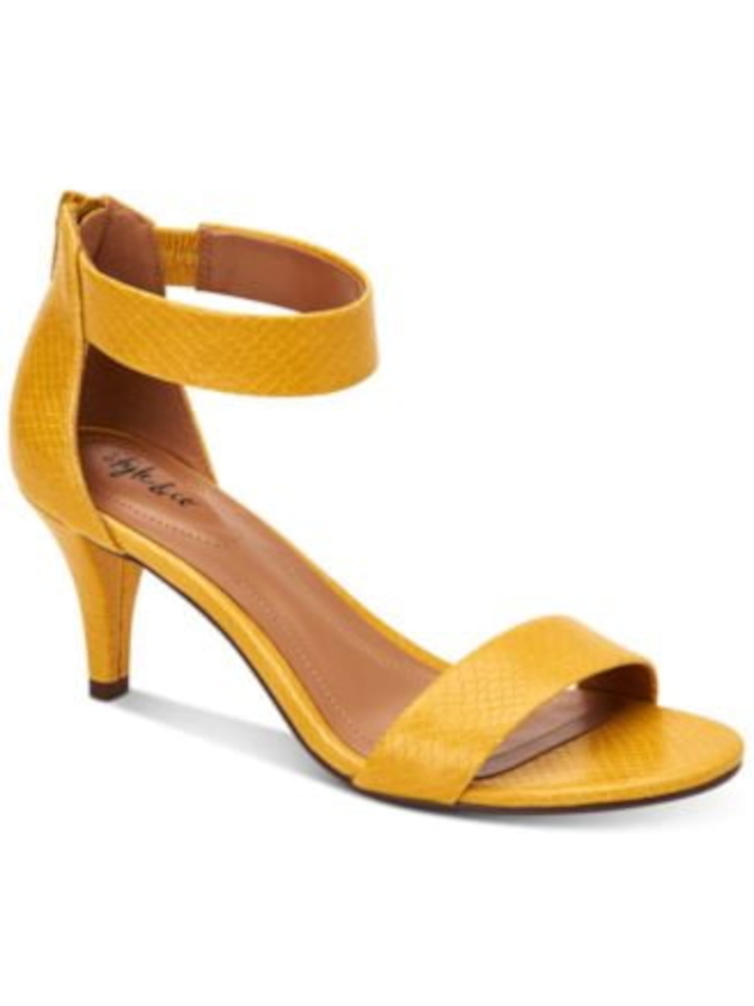 STYLE & COMPANY Womens Yellow Paycee Round Toe Stiletto Zip-Up Pumps ...