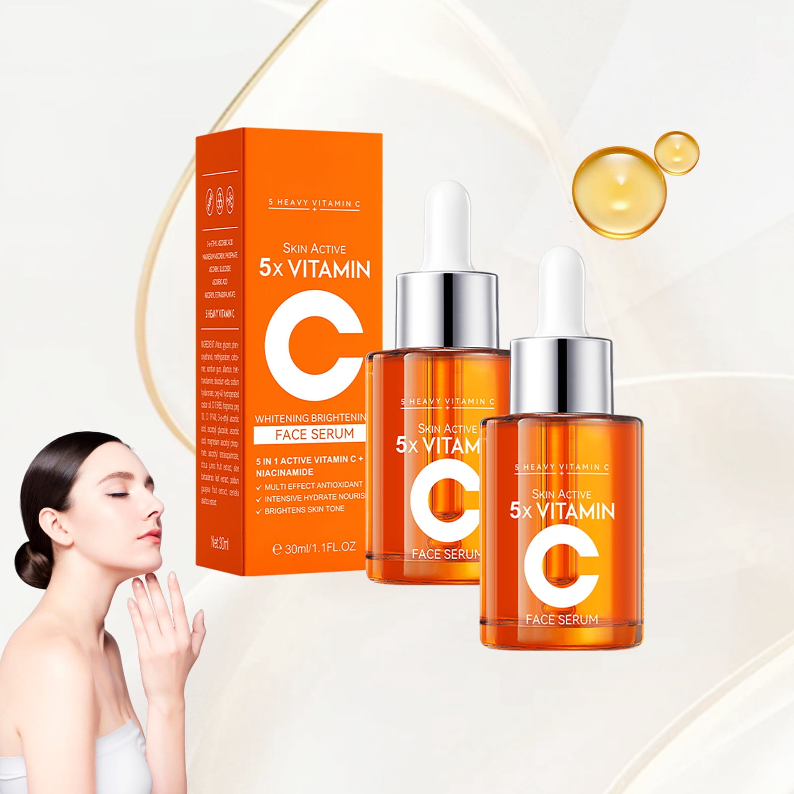STYLE Vitamin C Face Serum, Collagen+Hyaluronic Acid+Niacinamide ...