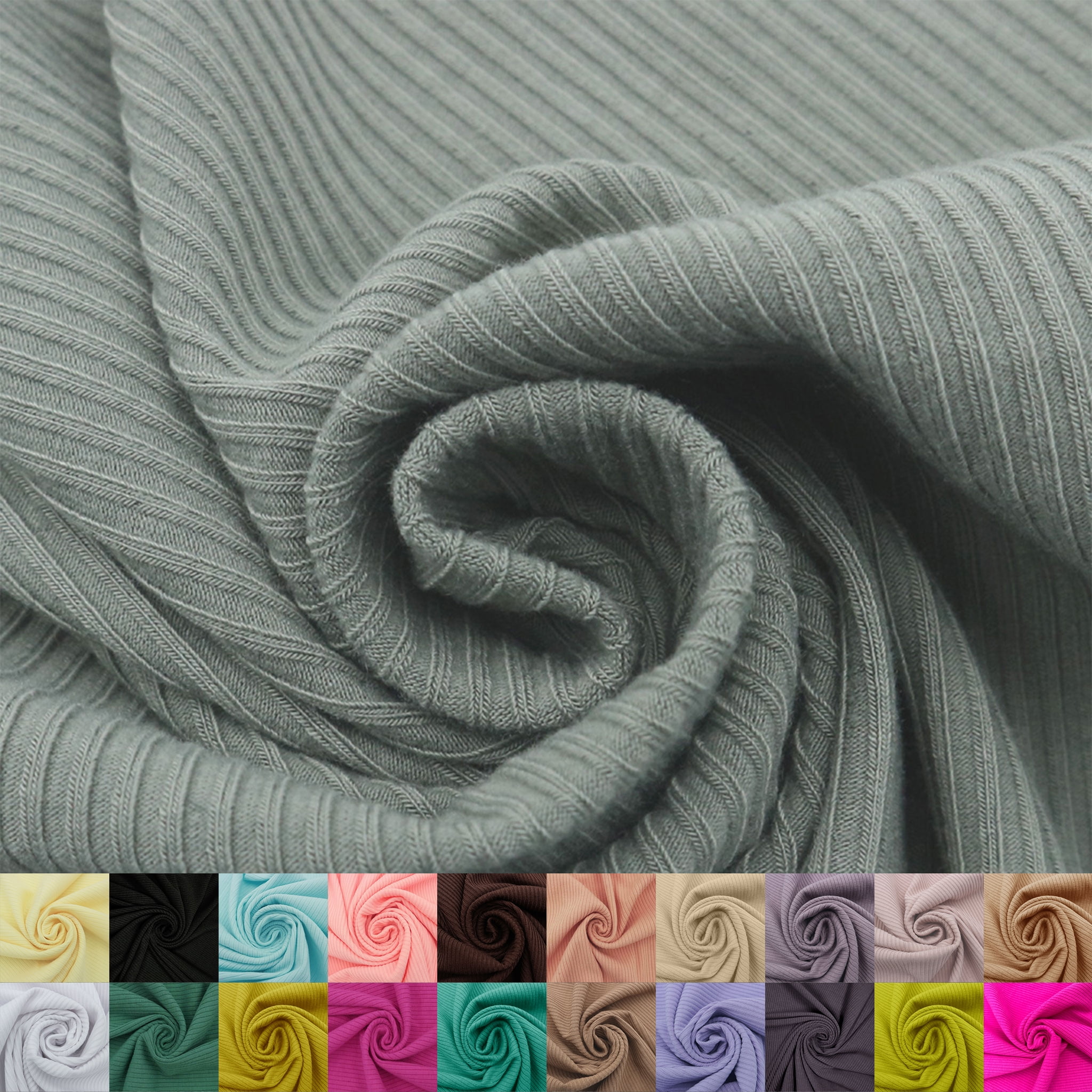 STYLISH FABRIC Green D Solid 4x2 Rib Knit Fabric, DIY Projects by the ...