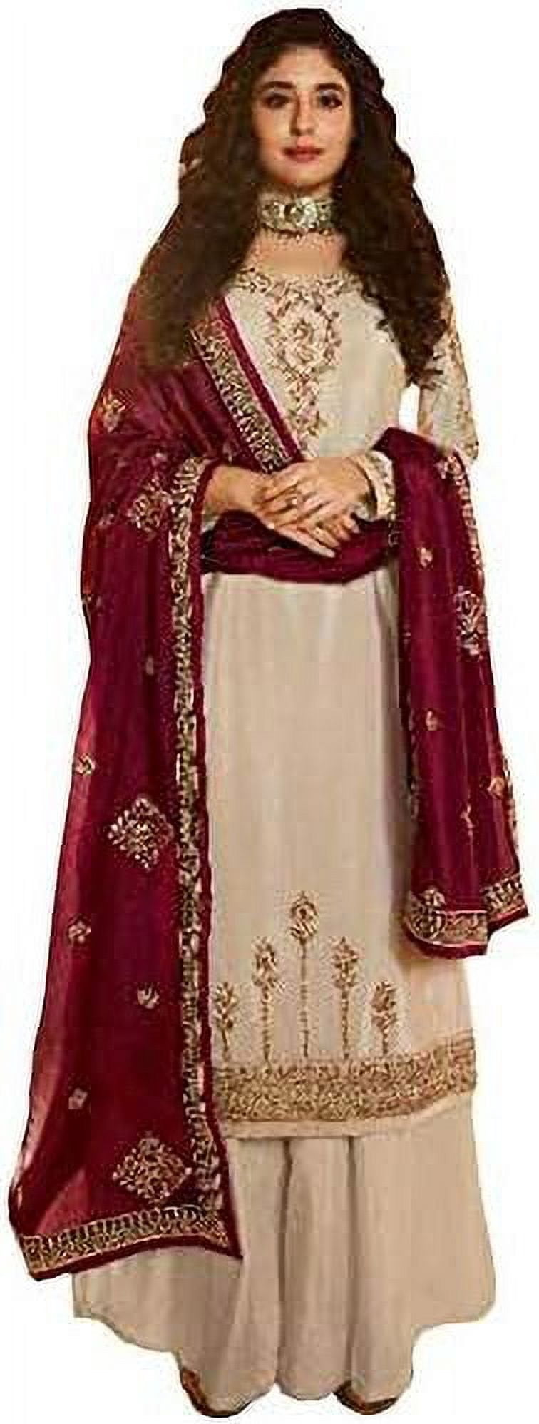 STYLISHFASHION Eid Special Indian Pakistani Designer Cream Color Salwar ...