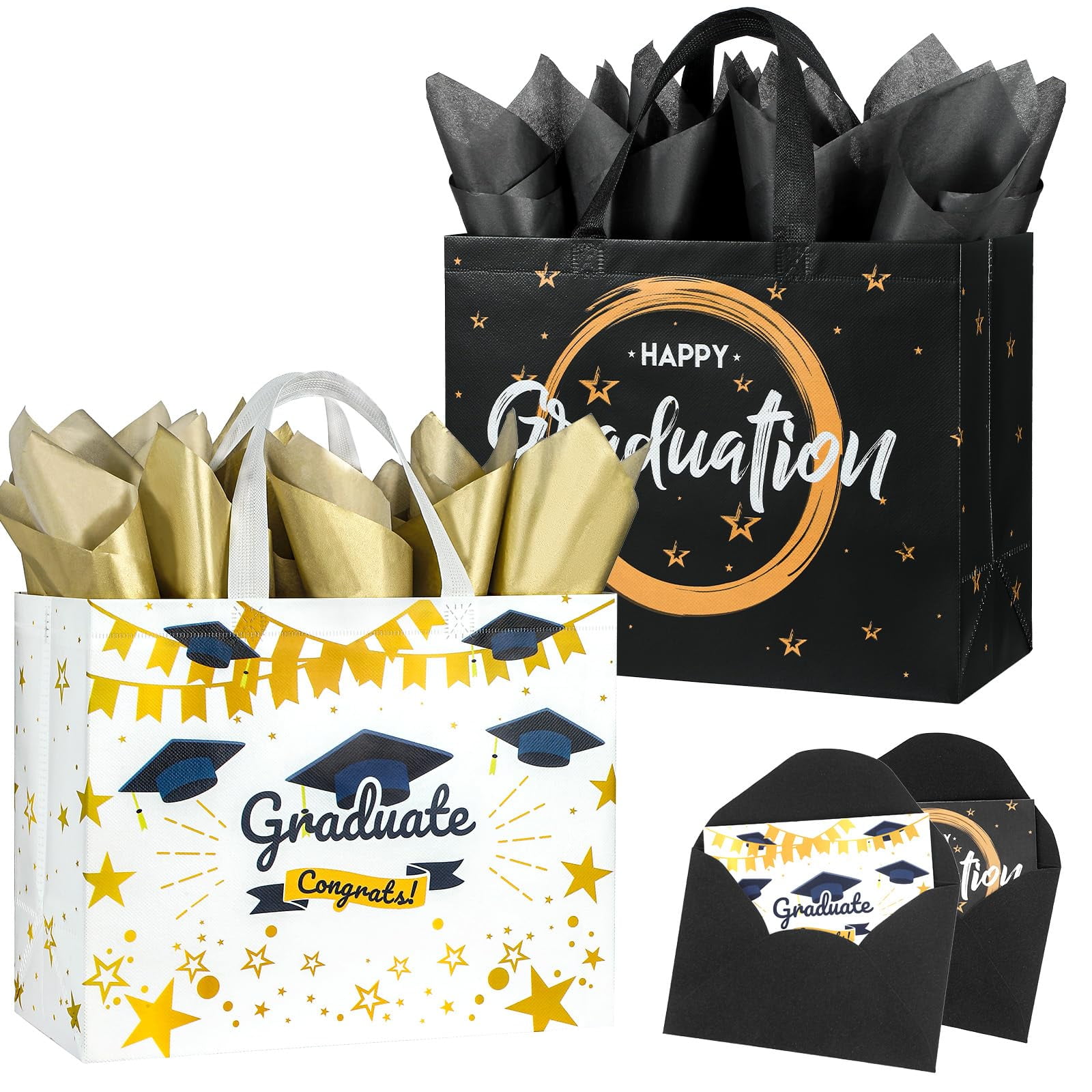 STYPOP 2 Pack 13" Large Graduation Gift Bags with Tissue Paper ...