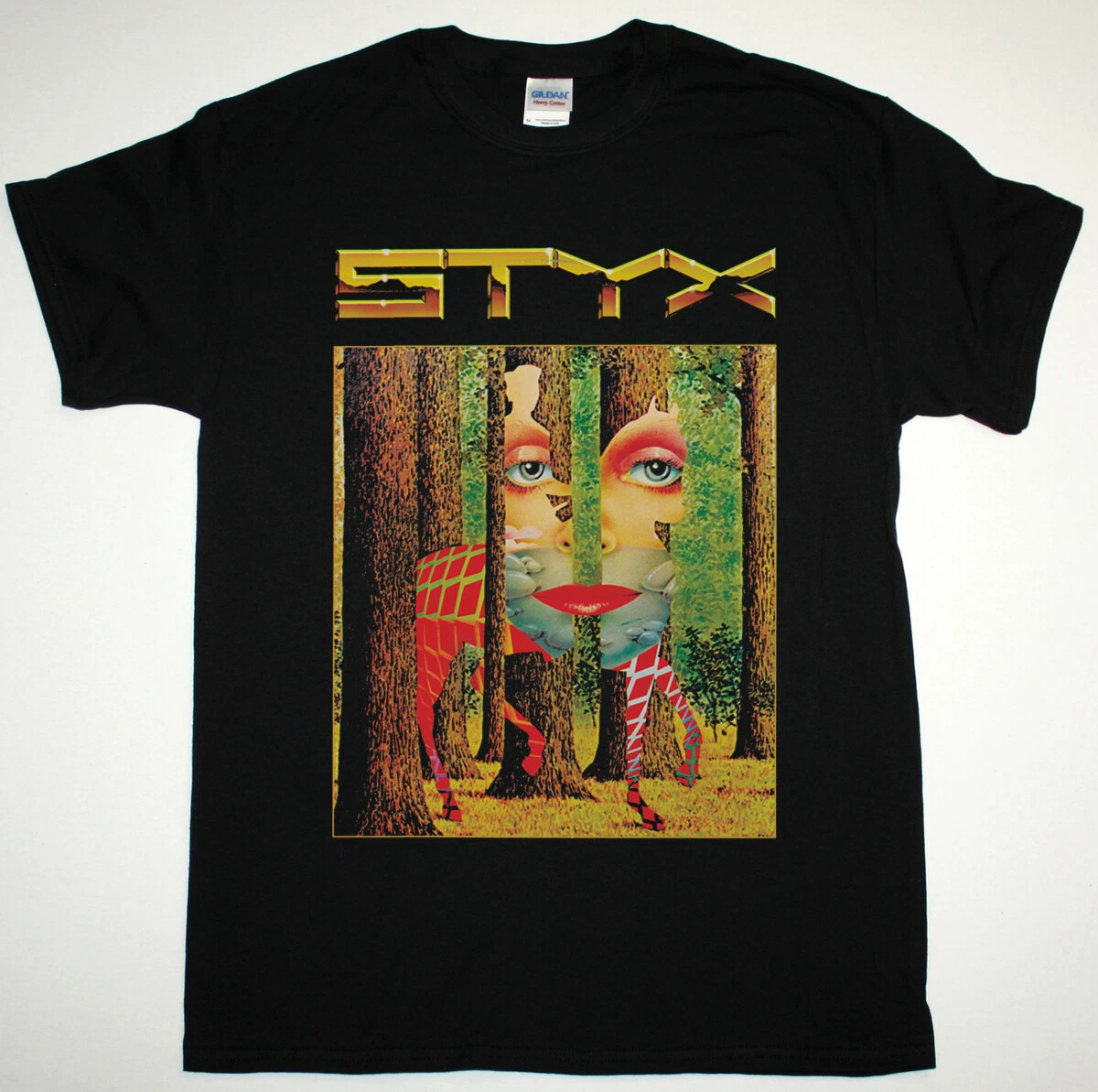 STYX THE GRAND ILLUSION BLACK T SHIRT PROGRESSIVE ROCK HARD ROCK BOSTON ...