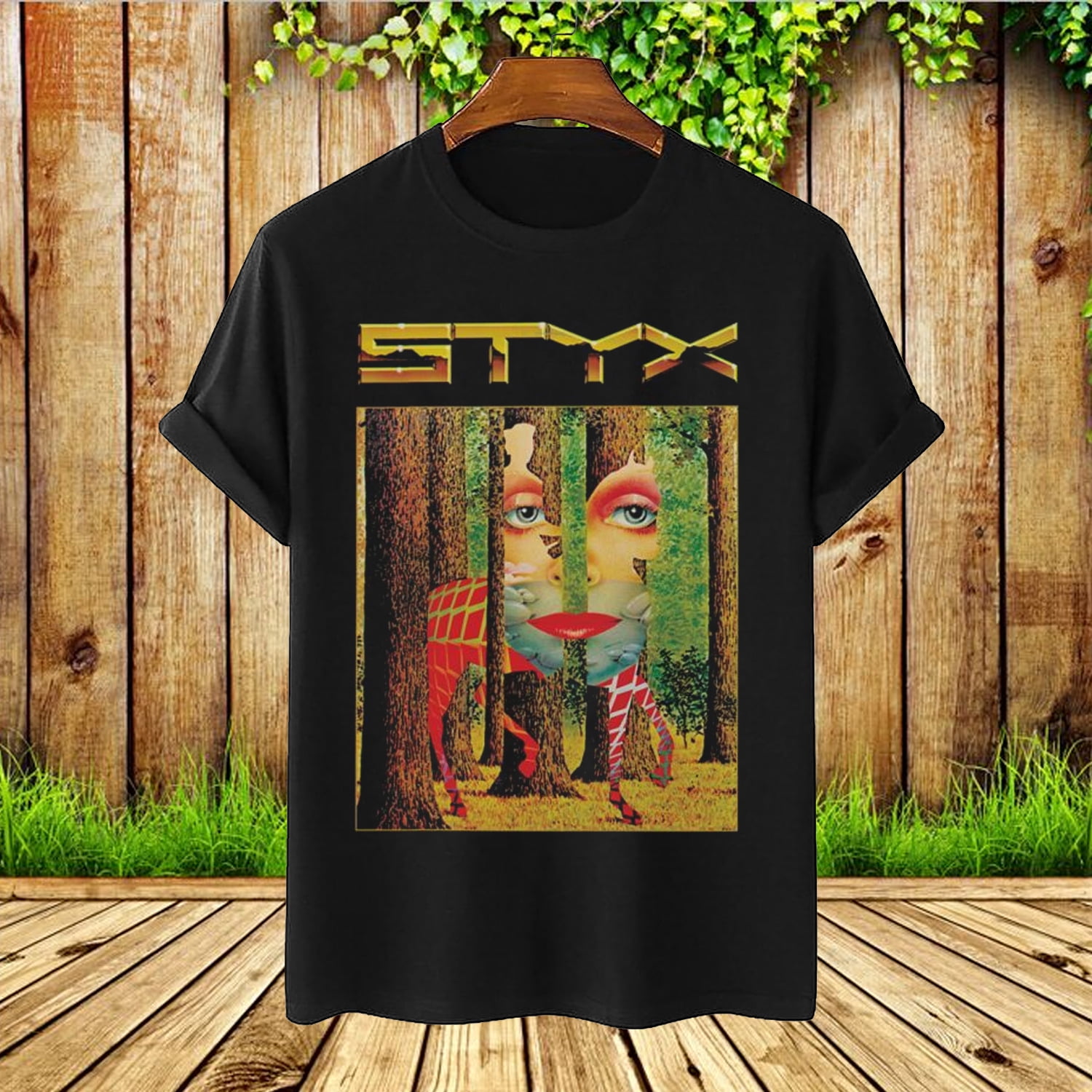 STYX THE GRAND ILLUSION Black Short Sleeve Cotton Tee Shirt - Walmart.com