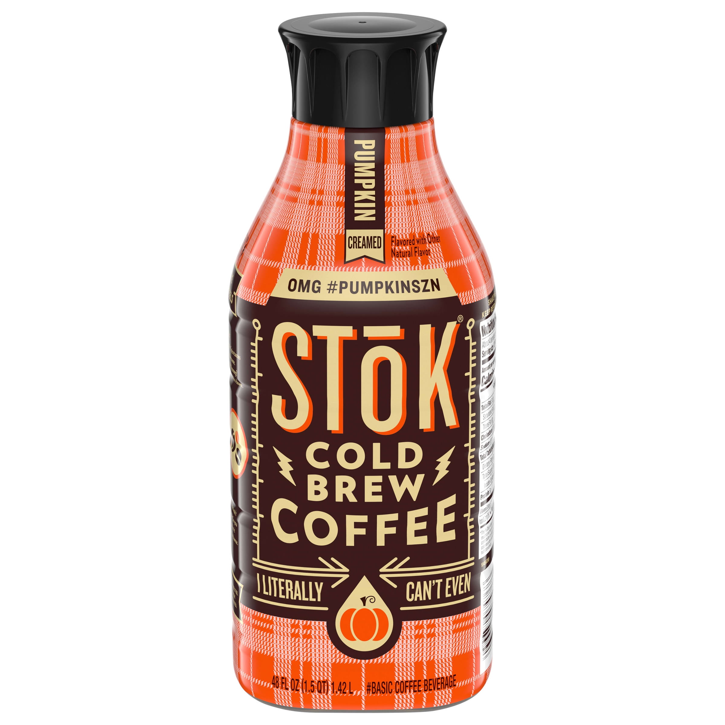 SToK, Sweetened, Light Roast Pumpkin Creamed Cold Brew Coffee, 48 FL OZ ...