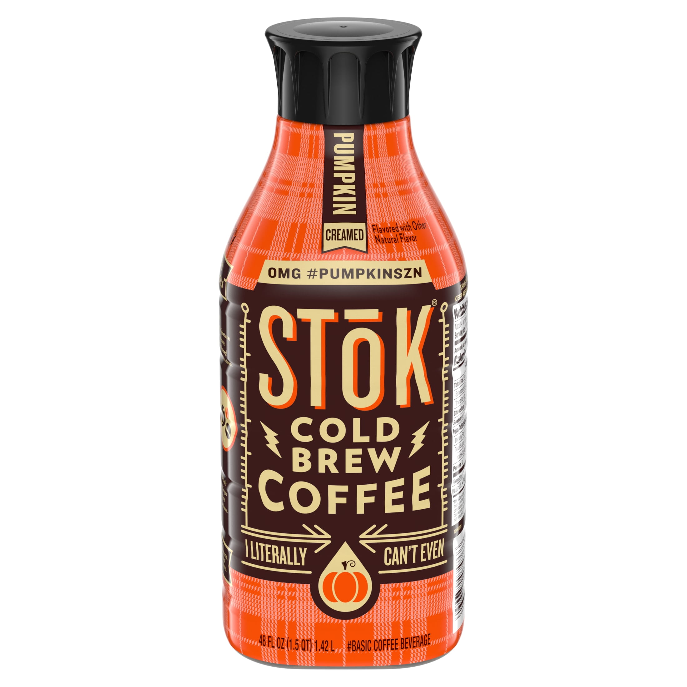 SToK, Sweetened, Light Roast Pumpkin Creamed Cold Brew Coffee, 48 FL OZ ...
