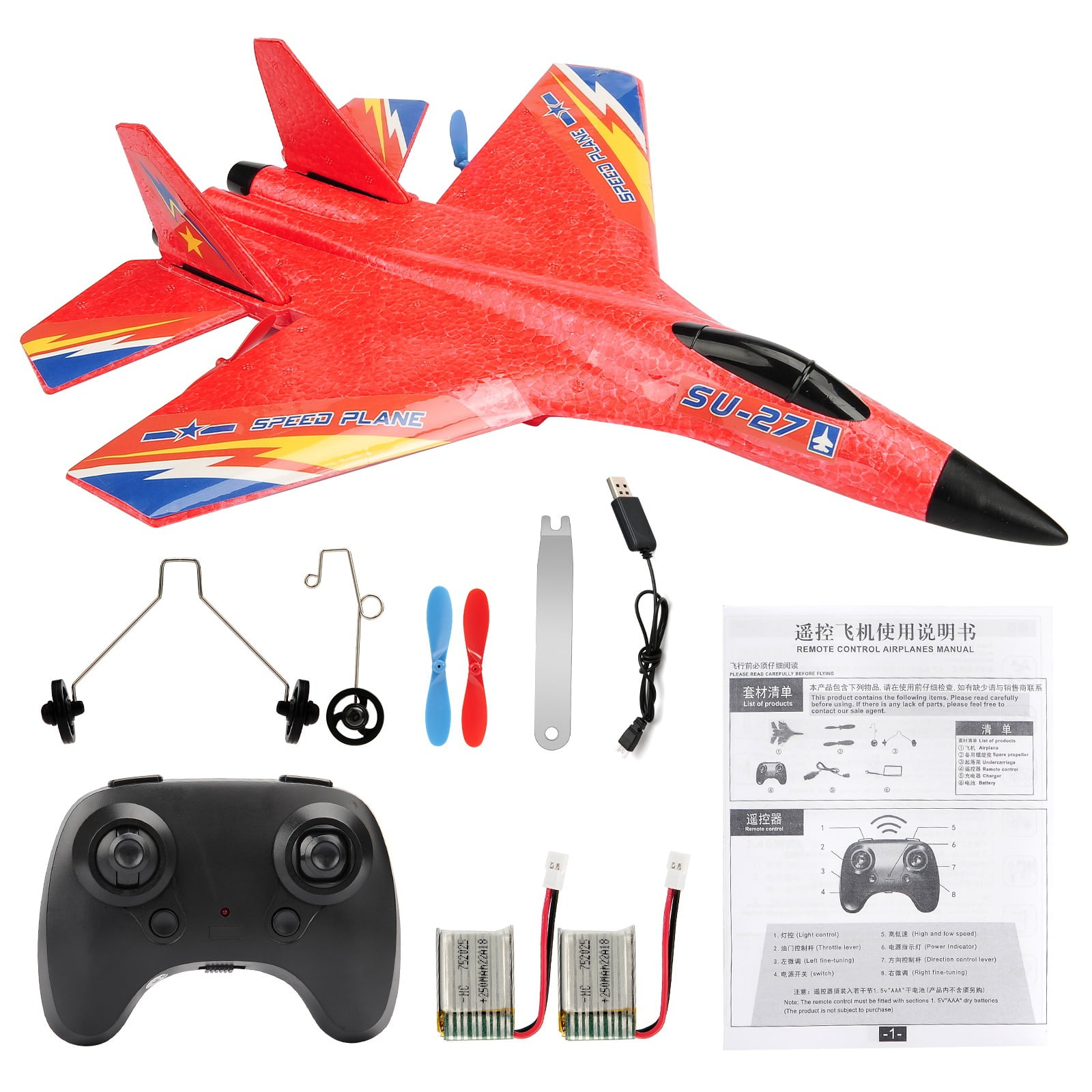 SU-27 RC Plane 2.4GHz 2 Channel, Air Ready, Beginner's Model, Remote ...
