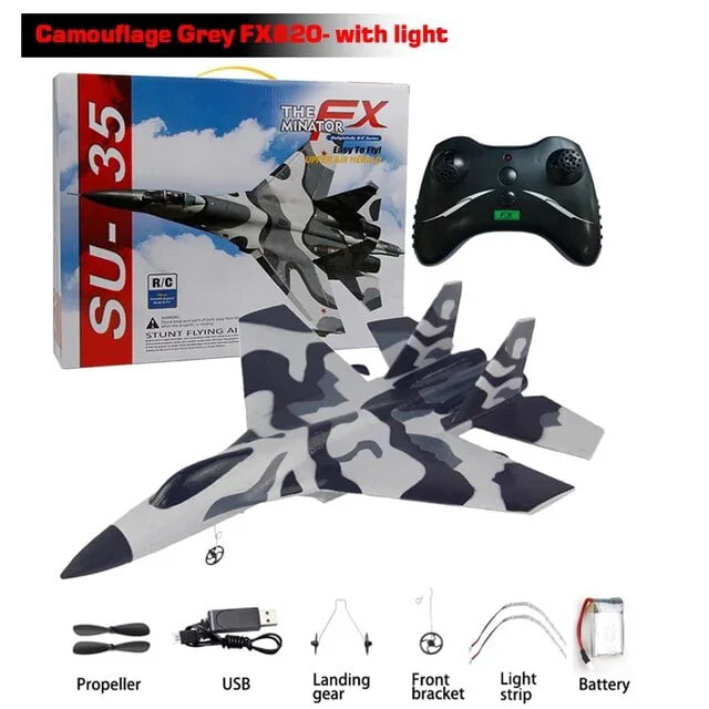 SU35 RC Plane FX620 FX820 2.4G Remote Control Flying Model Glider Airplane With LED Lights ...