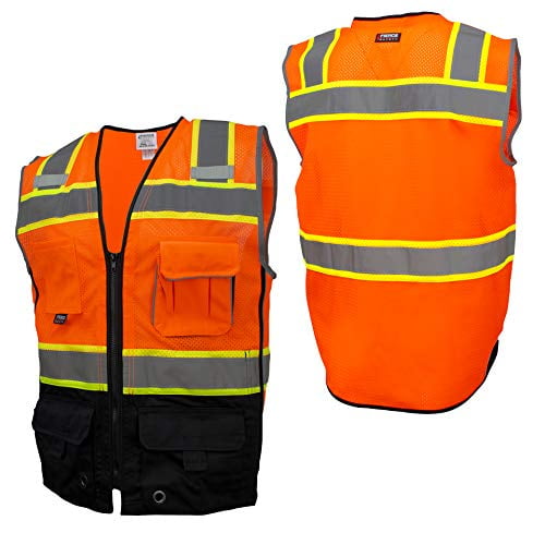 SU400O Superior Surveyors Class 2 Meshed Two Tone Black Bottom Vest and ...