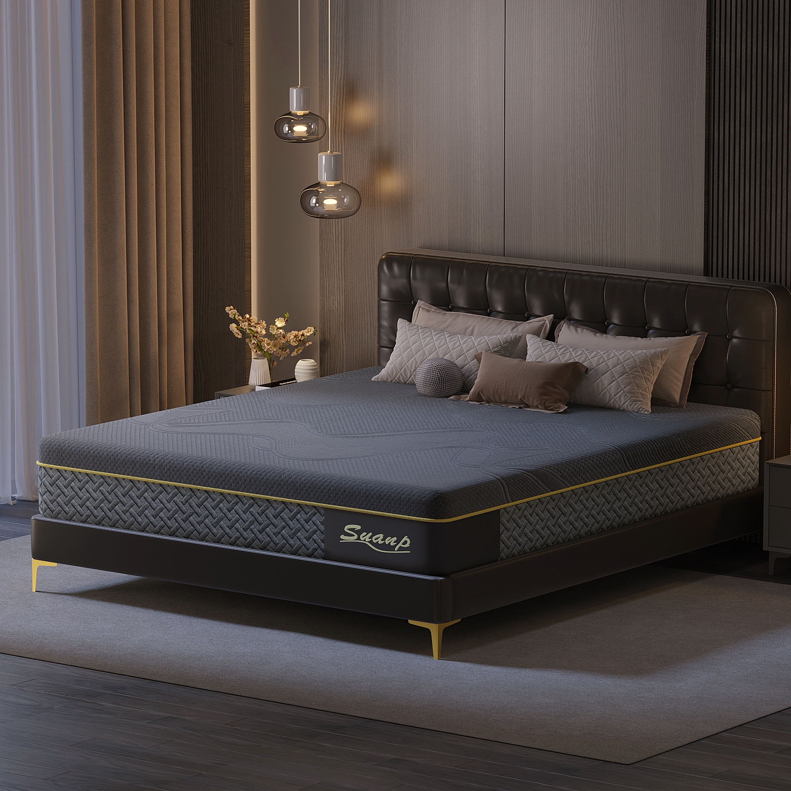 Queen 12 Inch Memory Foam Mattress in a Box, Cooling Copper Gel ...