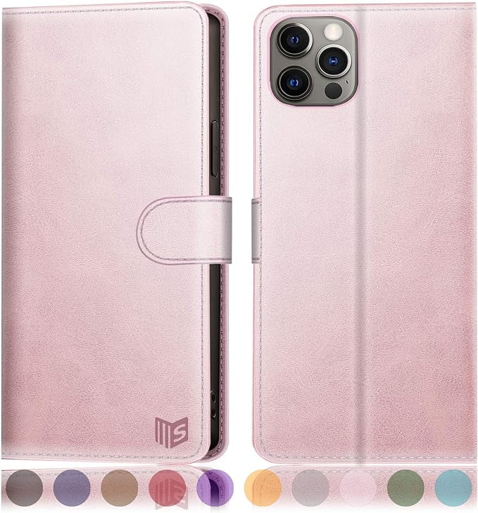 SUANPOT for iPhone 12 Pro Max Leather Wallet case with RFID Blocking ...