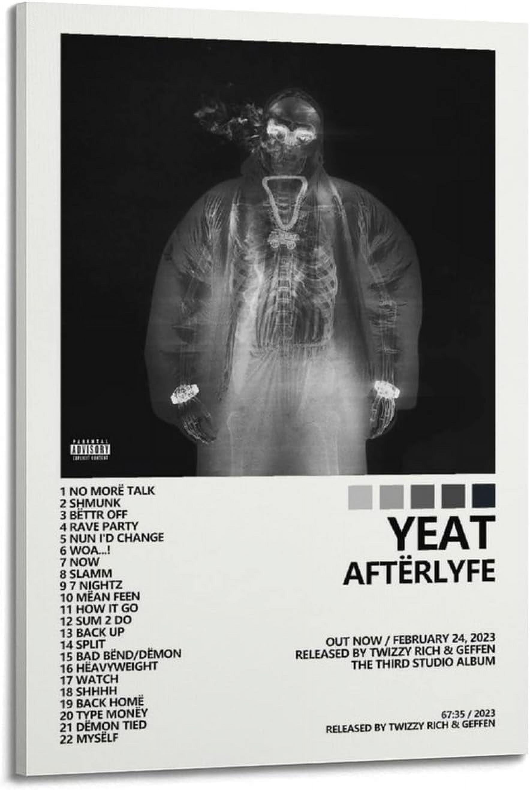 SUANYE Yeat Poster Afterlyfe Album Cover Poster for Bedroom Aesthetic Decorative Painting Canvas ...