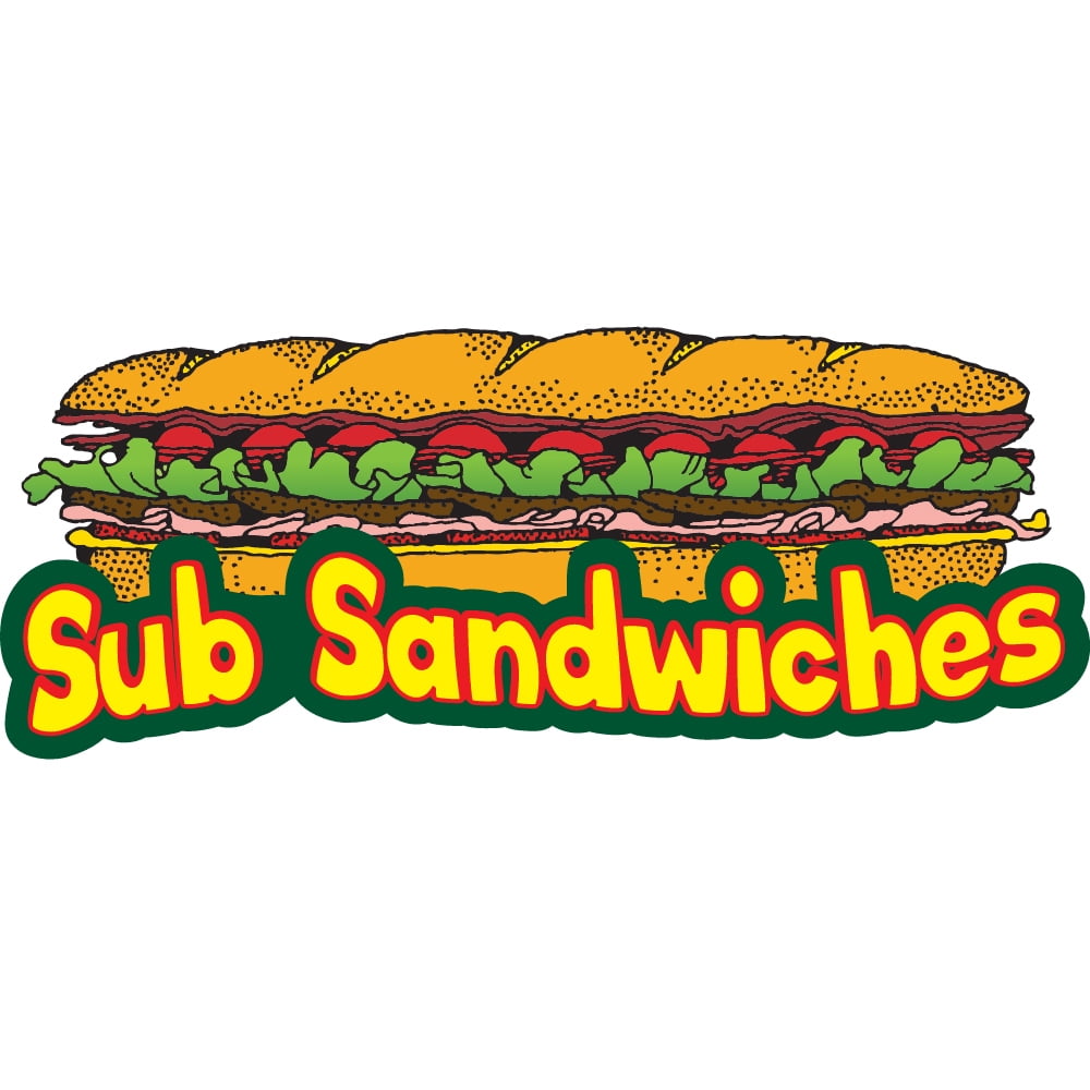 SUB SANDWICHES 24" Concession Decal sign cart trailer stand sticker ...