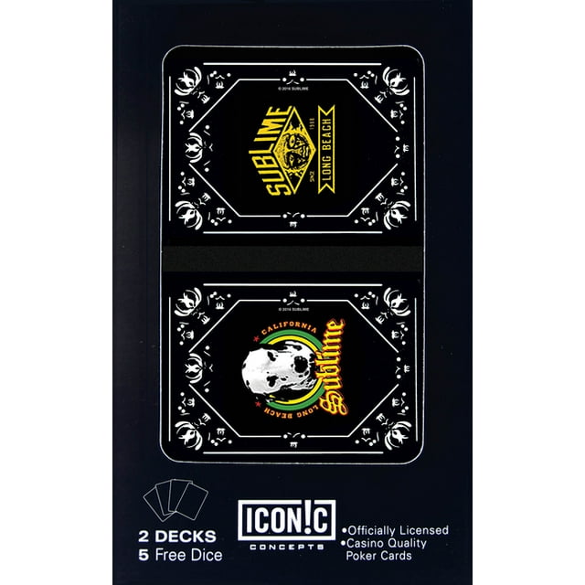 SUBLIME DOUBLE DECK PLAYING CARD SET W/DICE. LOU DOG AND SUBLIME LOGO ...